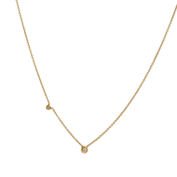 asymmetric itty bitty diamond necklace – Carla Caruso